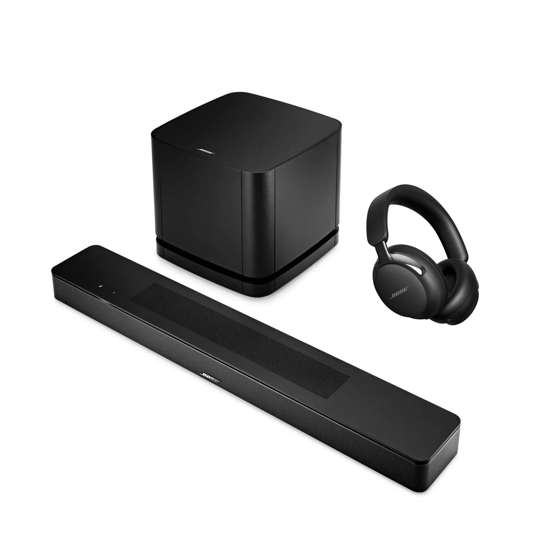 BOSE Smart soundbar + Bass Module 500 moduł basowy + QuietComfort Ultra ...